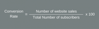 conversion rate formula to know the sales from subscribers | Business Labs